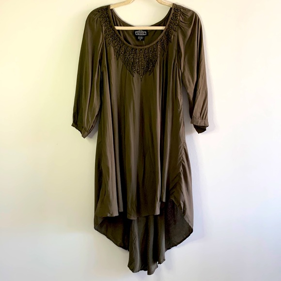Angie | Dresses | Angie Boho Olive Green Dress | Poshmark